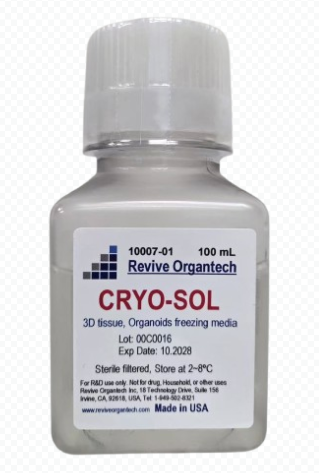CRYO-SOL Liquid Sterile-filtered, 100 mL Advanced Cryopreservation Med ...