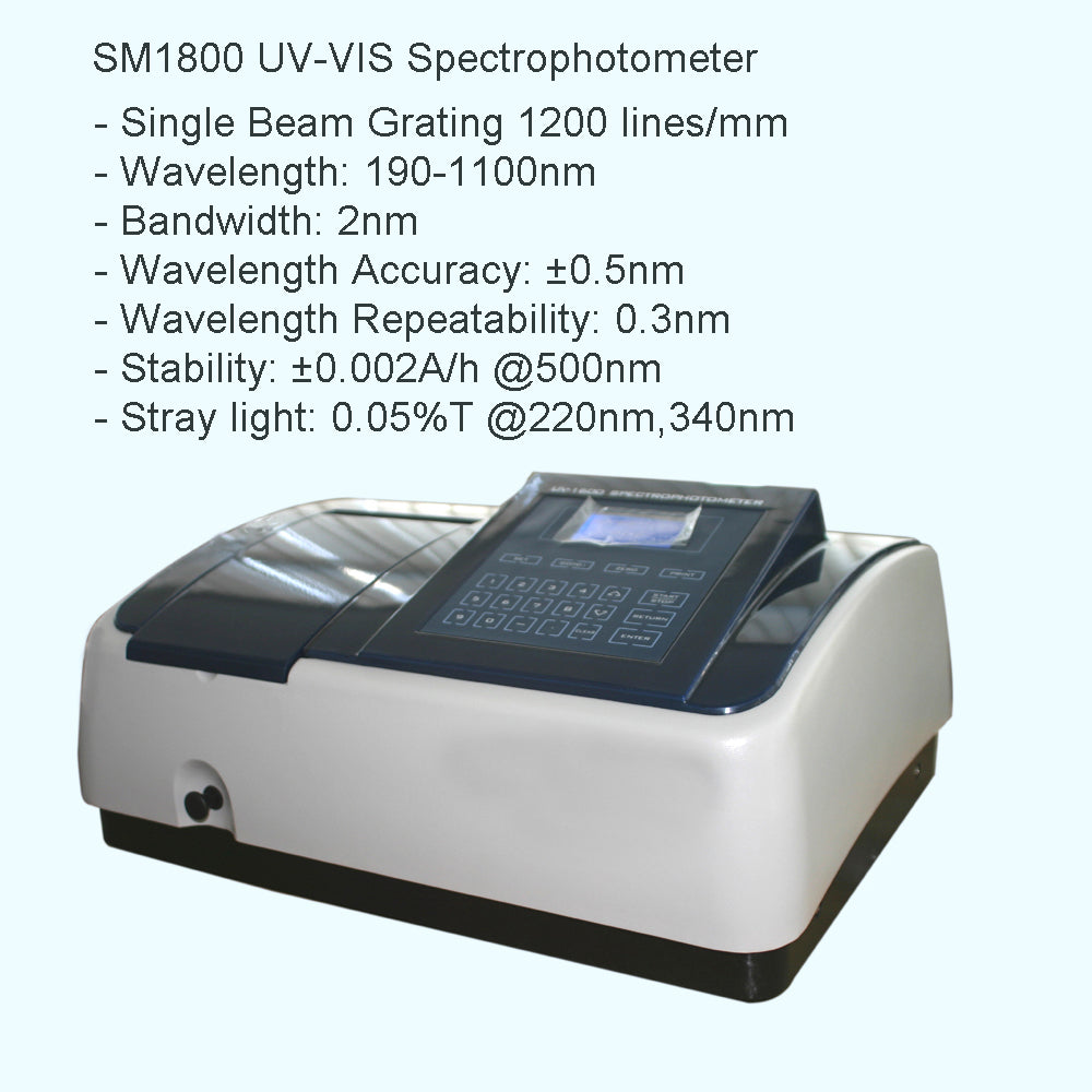 Azzota® Advanced UV-VIS Spectrophotometer, SM1800 2nm – www.labshops.com